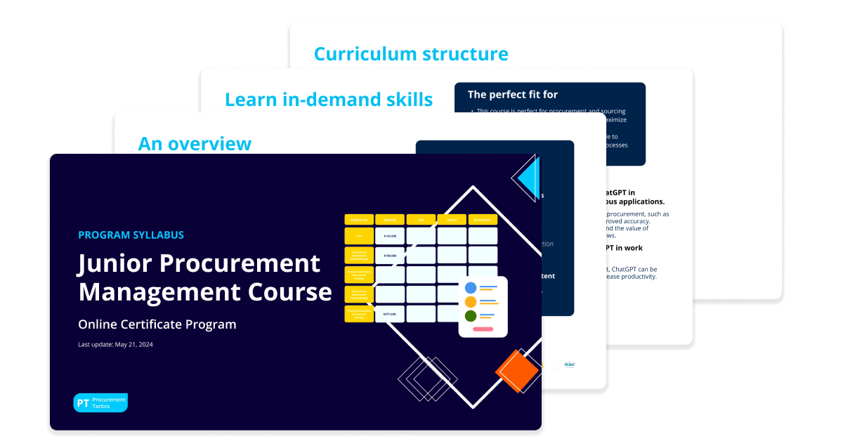 Junior Procurement Management Course - Procurement Tactics